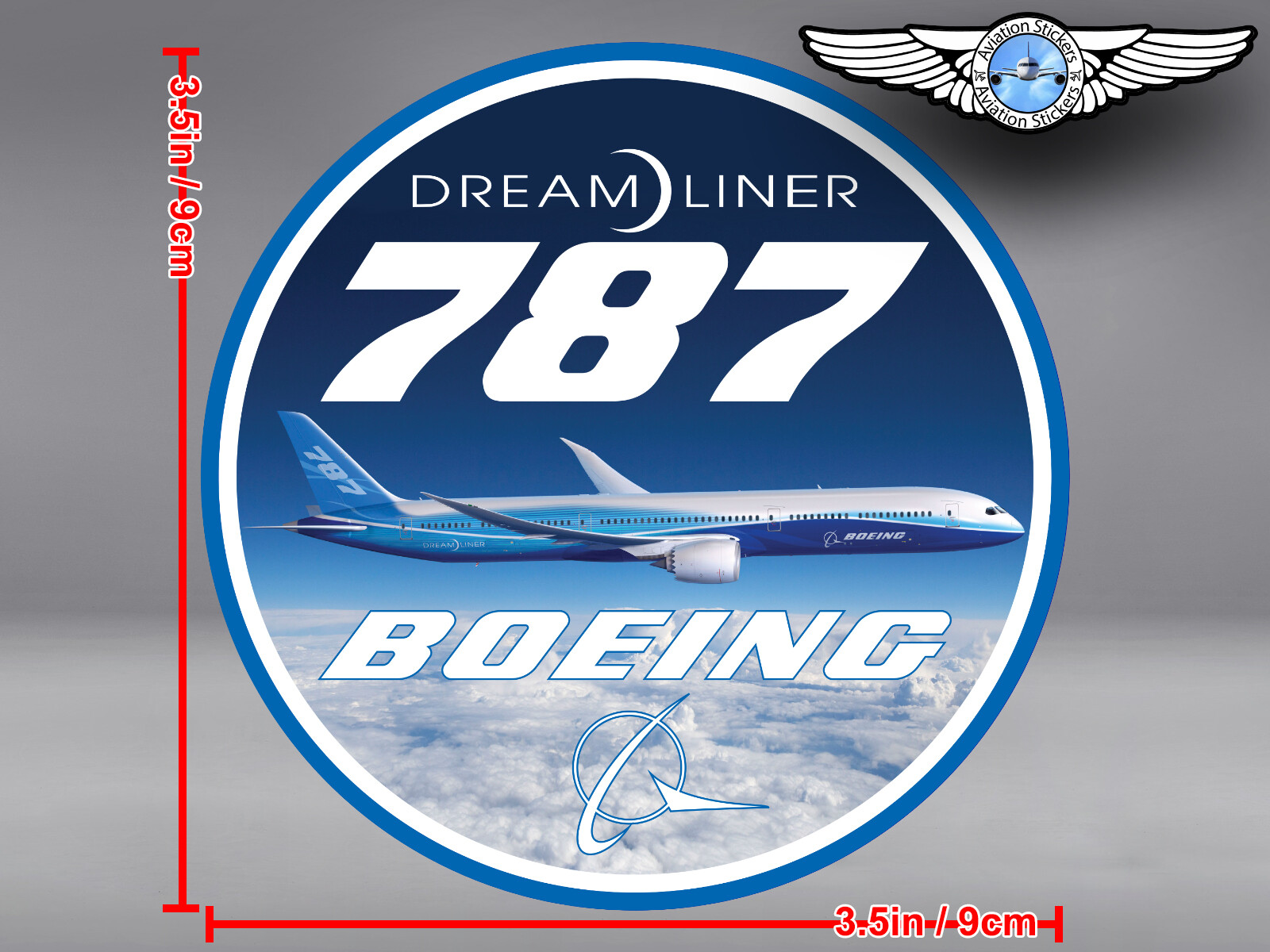 BOEING 787 DREAMLINER B787 IN FLIGHT ROUND DECAL / STICKER | eBay