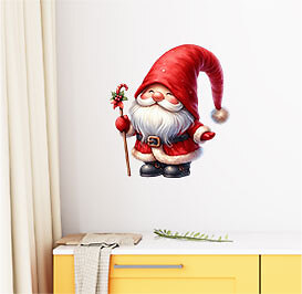 Christmas Red Santa Gnome Gonk Wall Art Bedroom Nursery Car Vinyl ...