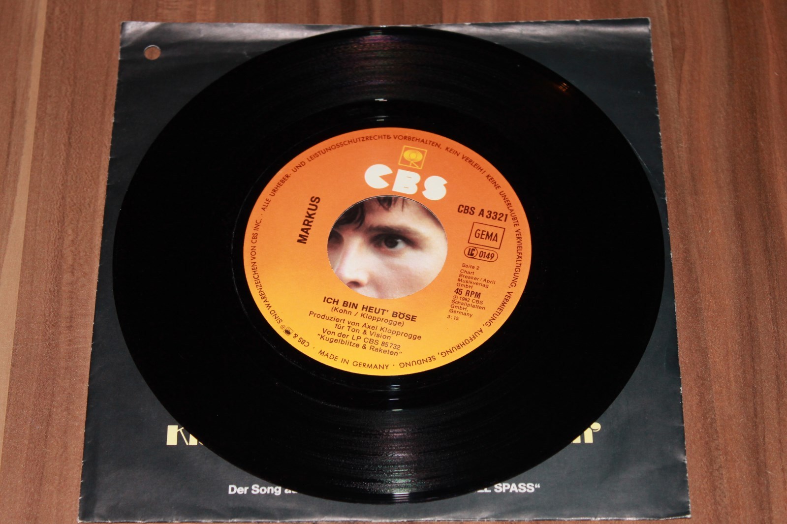 Markus – Kleine Taschenlampe Brenn' (1983) (Vinyl 7") (CBS – CBS A 3321 ...