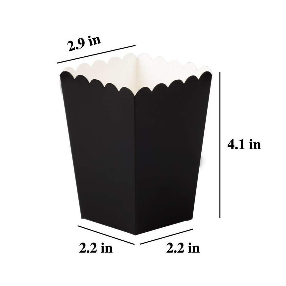 Black Popcorn Boxes Mini Paper Popcorn Box Cardboard Popcorn Container ...