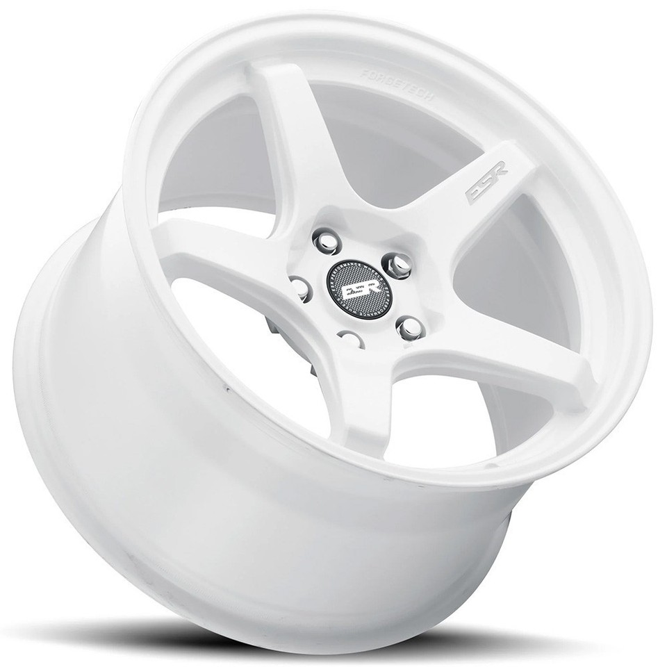 F18x8.5/R18x9.5" Staggered ESR Wheels AP5C Gloss White JDM Style Rims ...