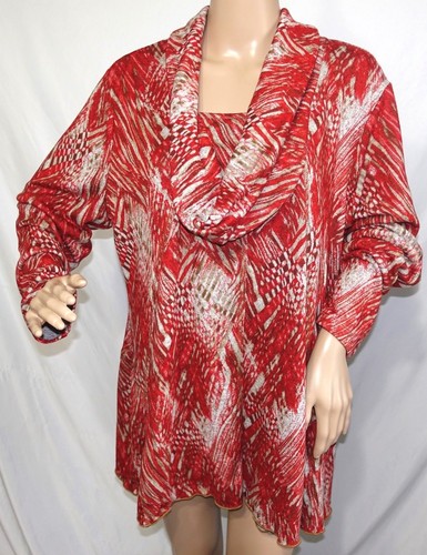 N Touch Women Plus 1x 2x 3x Brown Serrano Elegant Sweater Cowl Neck ...