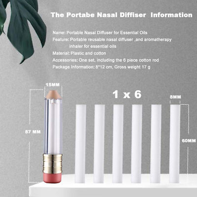 Aroma Inhaler Tubes Essential Oil Nasal Diffuser Nasal Inhaler For ...