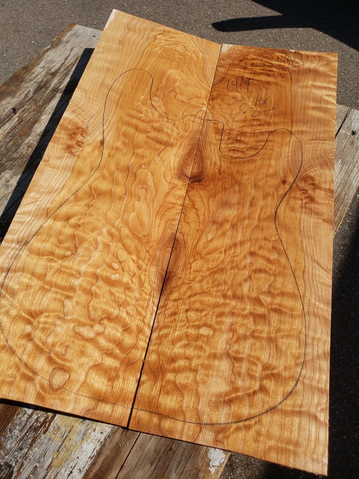 4a Quilted maple guitar top wood or bass figured wood for luthier ...