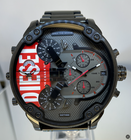 2025 NEW Diesel Men's MR. DADDY 2.0 Black Red Stainless Steel WATCH ...