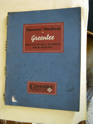 Manuals & Books - Greenlee Automatic Screw Machine