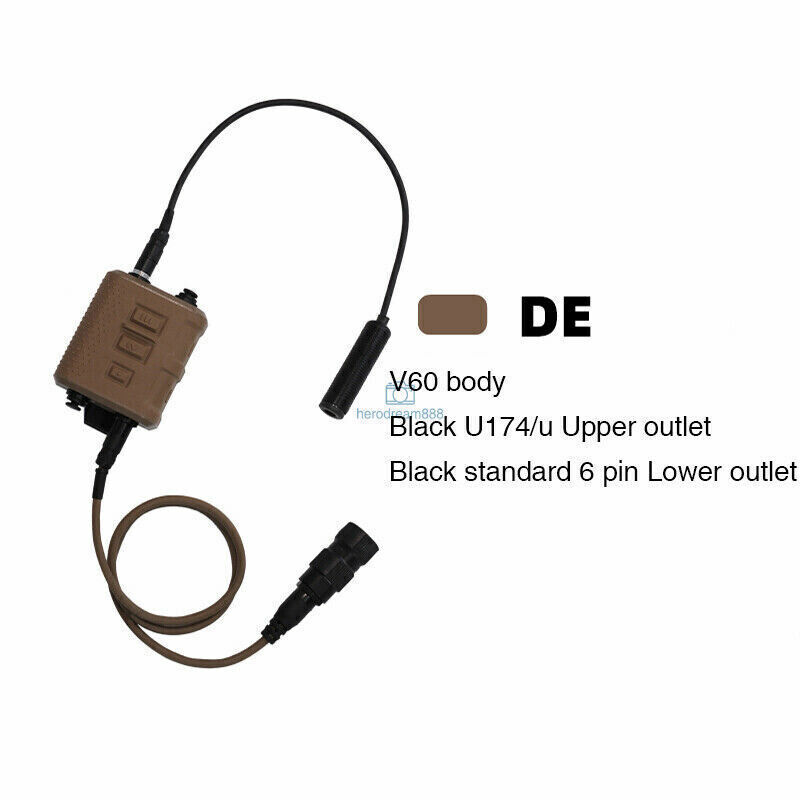 Military FCS V60 PTT Dual channel Tactical headphone PTT For PRC 148 ...