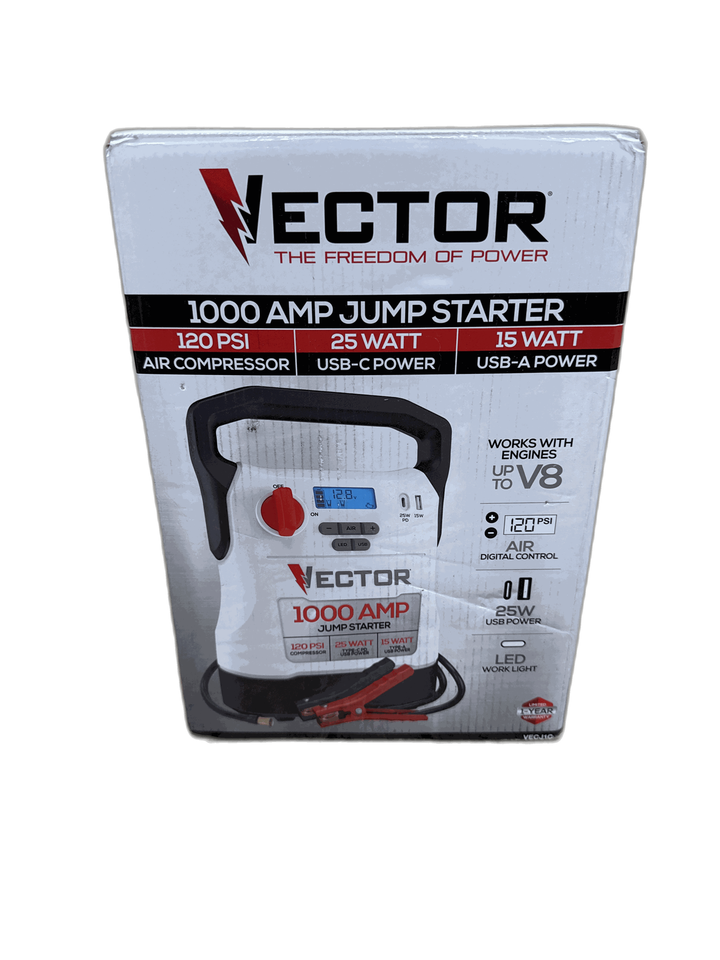 VECTOR 1000 Amp Jump Starter, Compressor, USB Power | eBay