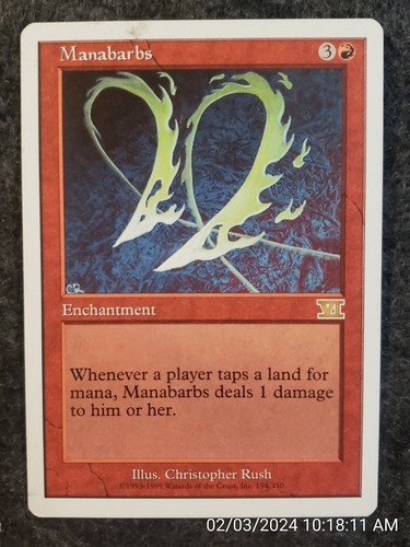 Manabarbs 6th Edition NEVER PLAYED Rare MAGIC THE GATHERING MTG CARD ...