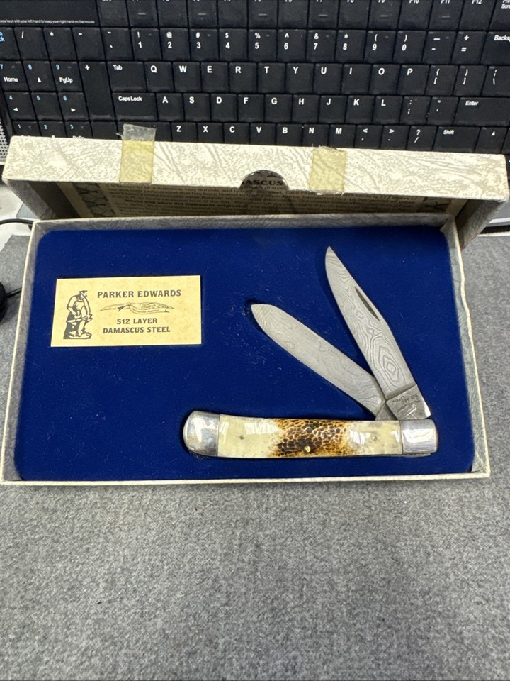 Damascus Alabama Knife Factory Limited Edition Parker Edwards 512 Bone ...