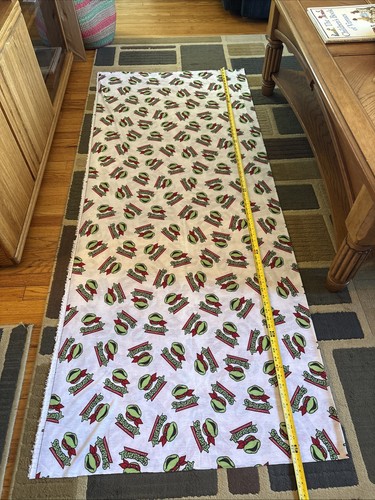2 yards X 60” Vntg White Knit Teenage Mutant Ninja Turtles Heads soft ...