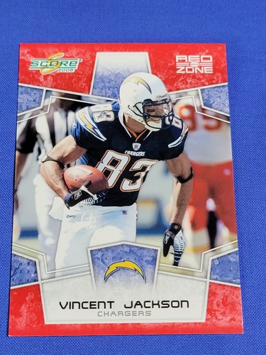 2008 Score Vincent Jackson 099/100 Chargers Red Zone Parallel Insert ...