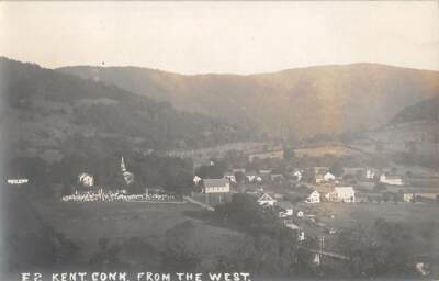KENT, CT ~ TOWN & COUNTRYSIDE OVERVIEW FROM THE WEST, REAL PHOTO PC ...