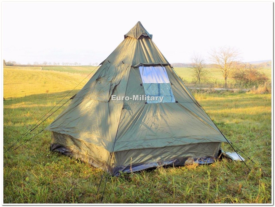 Military&Outdoor Four Man Pyramid Tipi Tent Camping Hunting Waterproof ...
