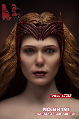 BZZ TOYS 1/6 BH191 Scarlet Witch Wanda Elizabeth Olsen Head Model For ...