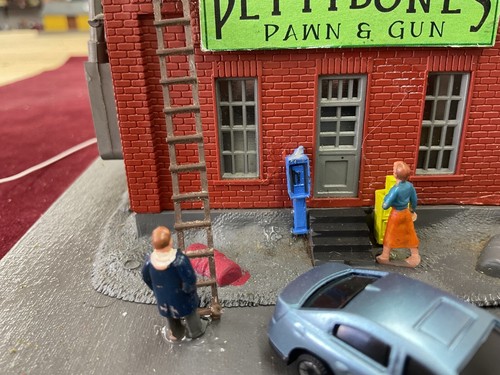 h o scale lights up commercial brick building with pawn store | eBay