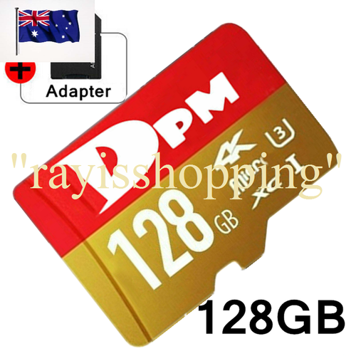 DPM 128GB GOLD/RED Micro SD TF Card, A1 4K XC MicroSD Adapter Memory ...