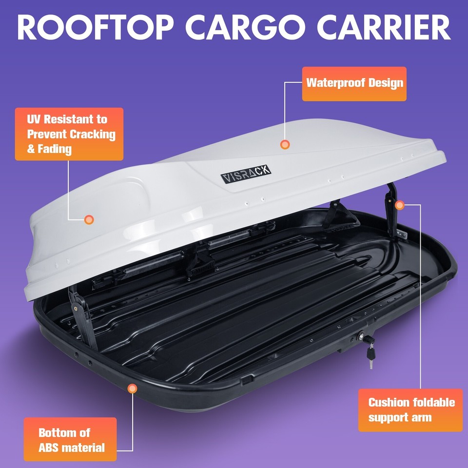 14 ft³ Heavy Duty ABS Vehicle Roof Top Storage Box Cargo Box, Local ...