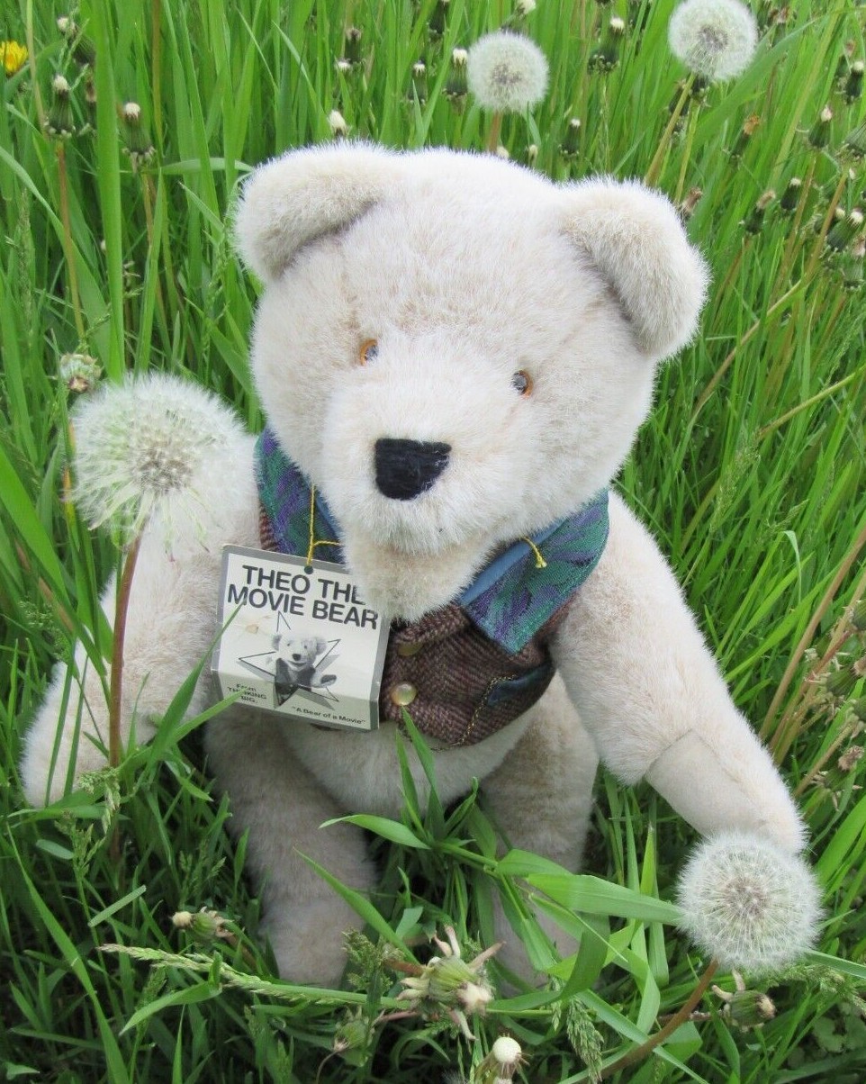 VINTAGE WHITE TEDDY BEAR THEO THE MOVIE THINKING BIG BRWN VEST TAG ...