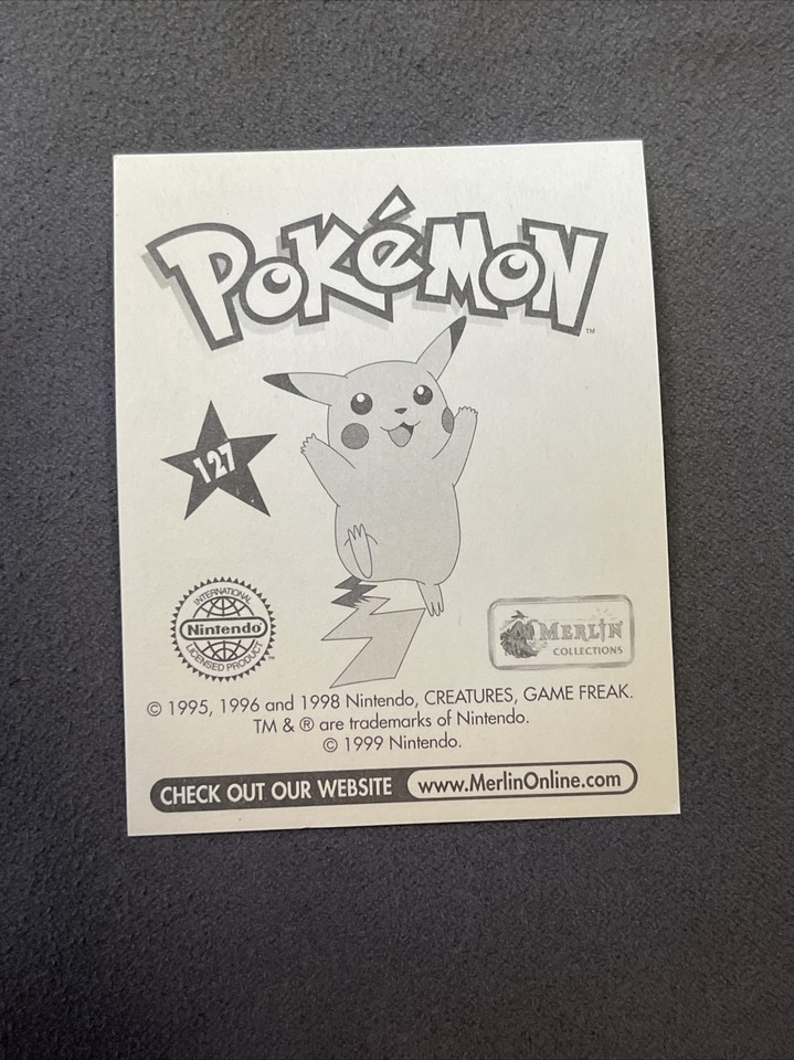 1999 Pokemon Nintendo Merlin Sticker #127 Pinsir | eBay