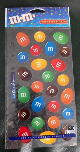 M&M’s Sticker Sheet Photo Safe Sealed Vintage Sticko 2003 Red Blue ...
