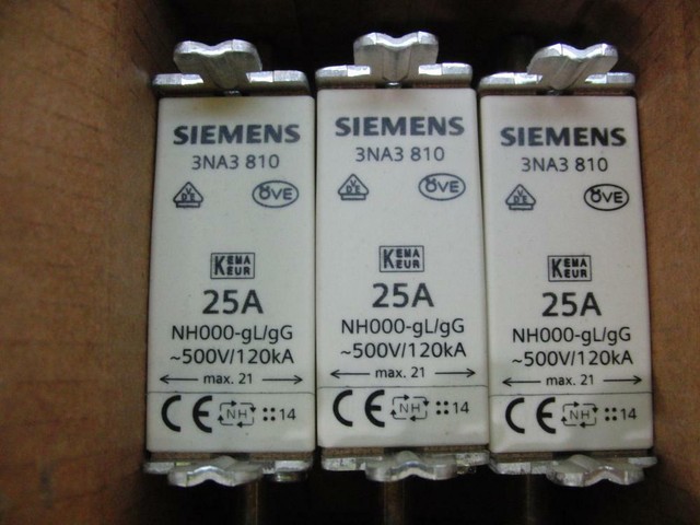 Siemens Nh-sicherungseinsatz 3NA3810 / 3 Stk. for sale online | eBay