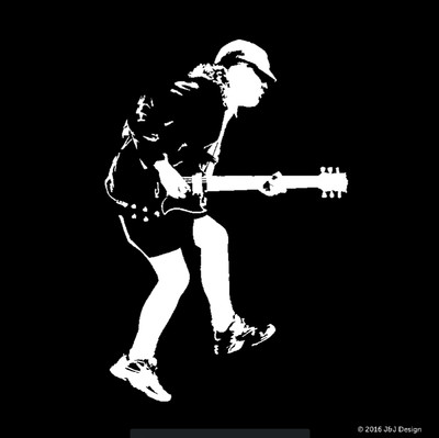 ANGUS YOUNG ACDC Standing Guitarist Musician Vinyl Sticker Decal | eBay