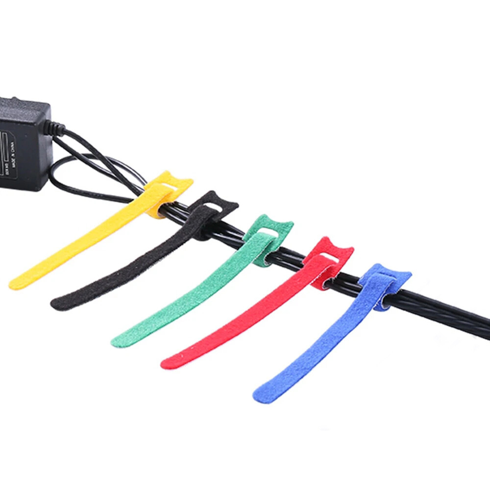 100~300pcs Reusable Cable Tie Nylon Hook Loop Strap Cord Ties PC TV ...