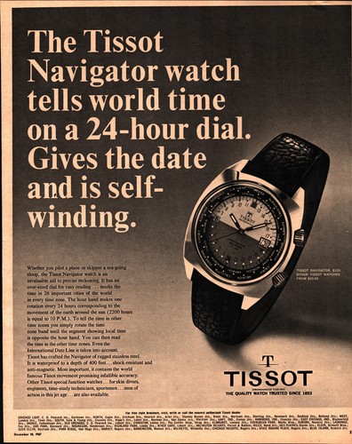 1967 Tissot Navigator watch photo vintage print ad Nostalgic d5 | eBay