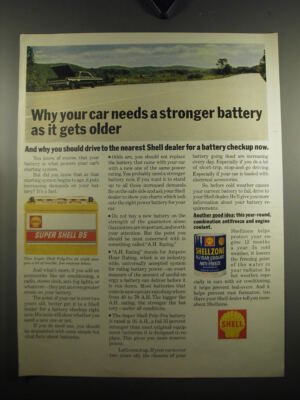1970 Shell Super Shell 95 Battery and Shellzone Coolant Ad - Why your ...