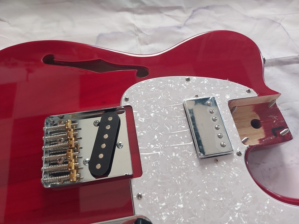 NEW LOADED Thinline TELE BODY Telecaster CANDY APPLE RED WHT PEARL ...