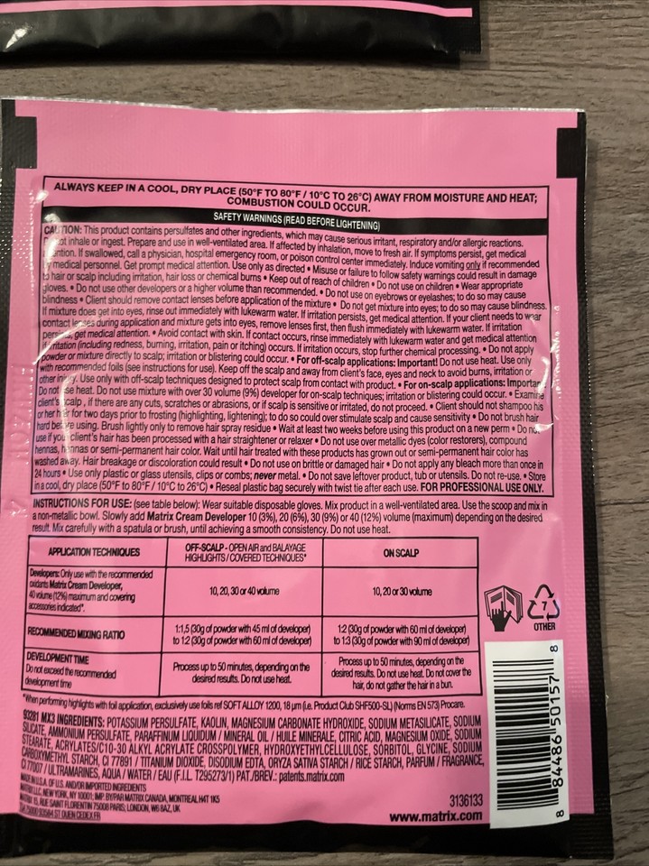 4 Matrix Open Air Pre Bonded Clay Balayage Lightener #7 - 30 gm | eBay