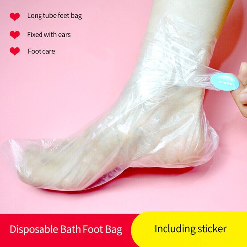 100Pcs Clear Plastic Disposable Bath Foot Cover Pedicure Spa Wax Feet ...