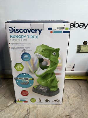 Discovery Electronic Hungry T-Rex pump launcher 20ft 8 foam balls ...