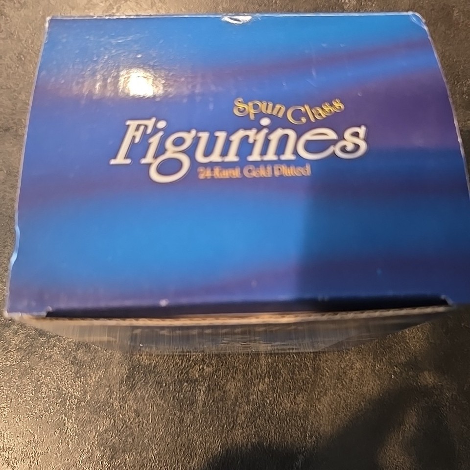 Spun Glass Snowman Figurine 24 Karat Gold Plated Winter Home Decor With ...