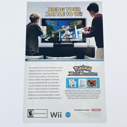 Pokémon Battle Revolution Nintendo Wii Game Promo Poster 2000s Rare ...
