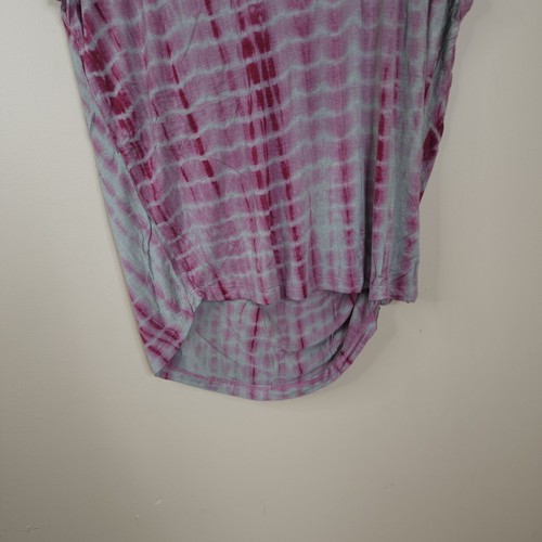 Hayden Dolan Sleeve Open Back Oversize Tunic Top in Purple/Gray Tie-Dye ...