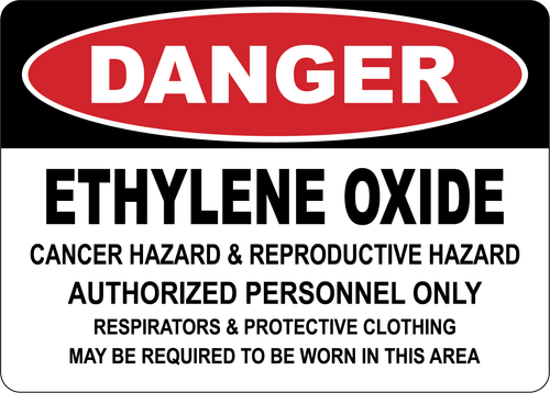 OSHA DANGER: ETHYLENE OXIDE CANCER/REPRODUCTIVE HAZARD| Laminated Vinyl ...