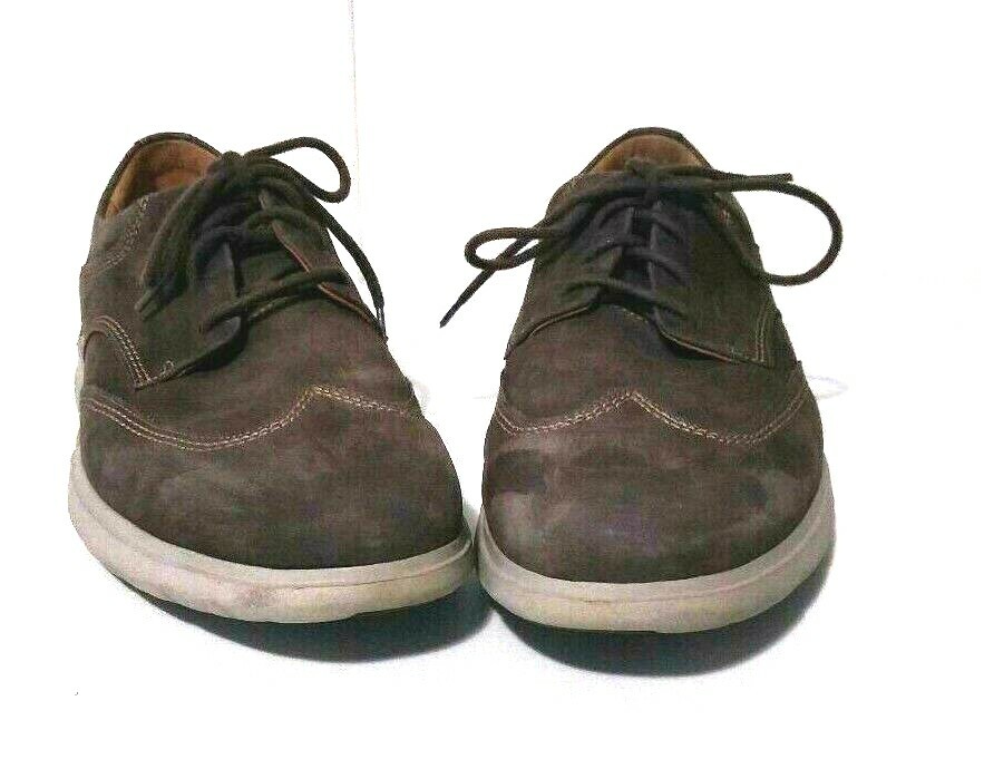 Mens Clarks Unstructured Shoes Oxfords Wingtip Style 1825 Suede Brown ...