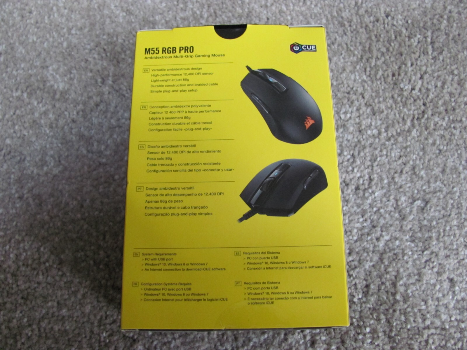 Corsair M55 RGB Pro (CH-9308011-NA) Ambidextrous Multi-Grip Optical ...