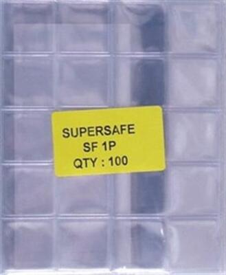 Supersafe Safety Coin Flips 1.5x1.5 100 Safe Vinyl Holders Storage Free ...