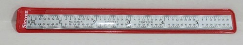 L.S. Starrett 6 Inch Pocket Scale Ruler No. C303R Tempered w/ Case free ...