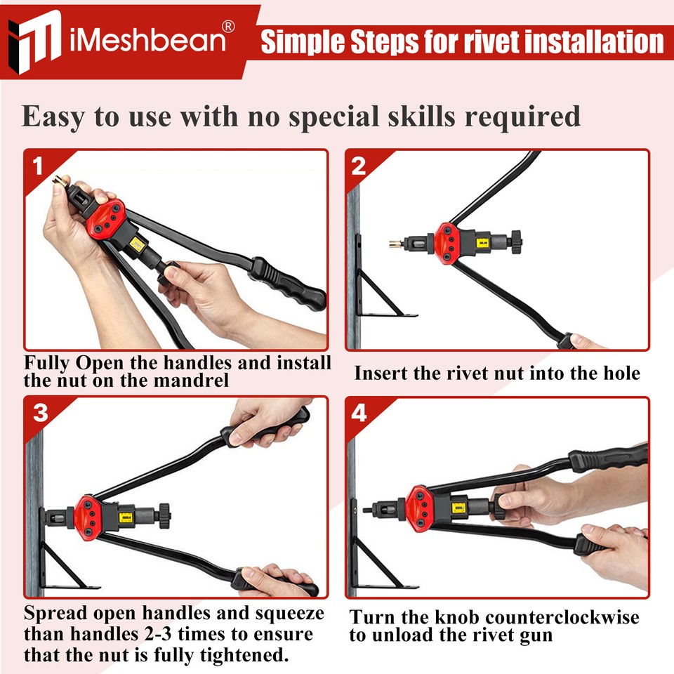 Rivet Gun Kit Rivnut Thread Setting Tool Nut Setter NutSert Metric SAE ...