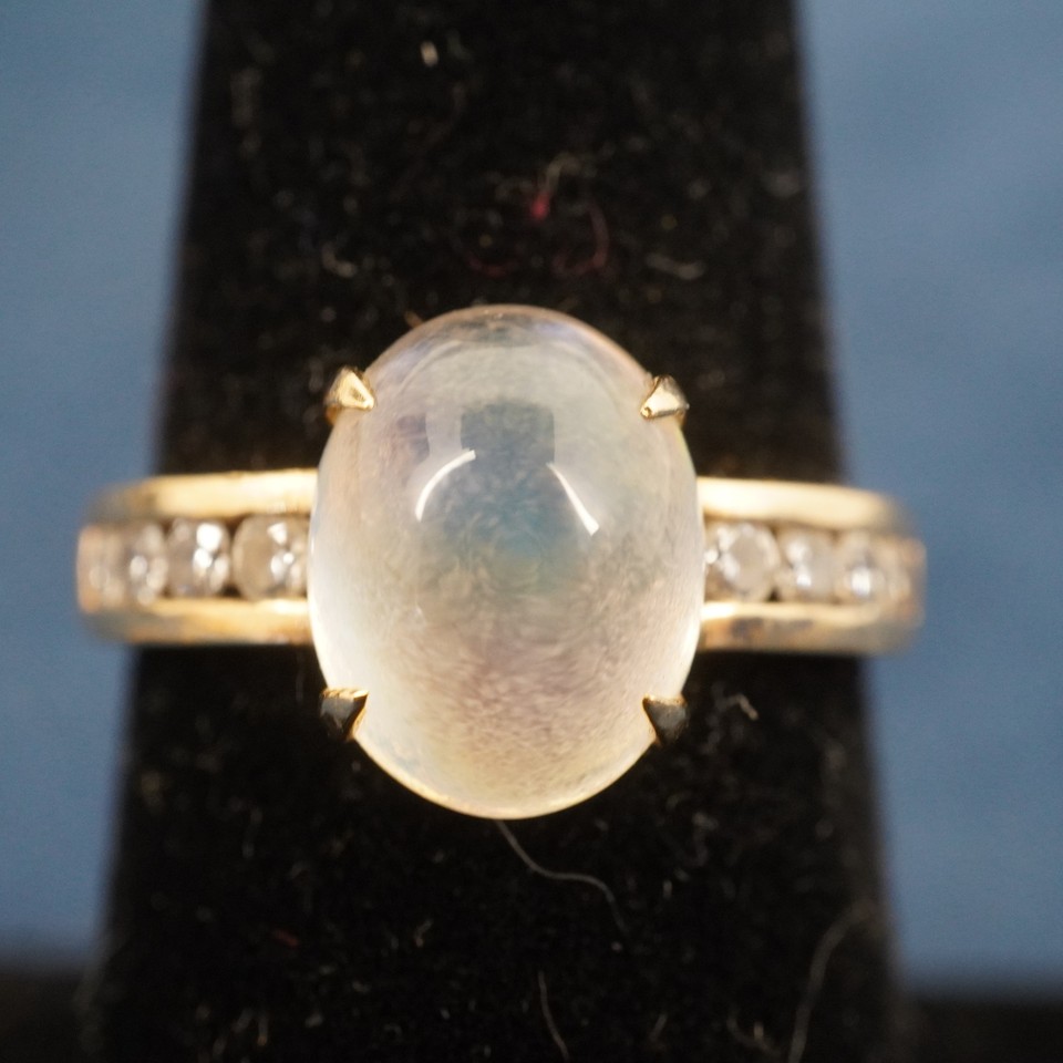 Lance Fischer 14k Yellow Gold Moonstone & Diamond Accent Ring - Free ...