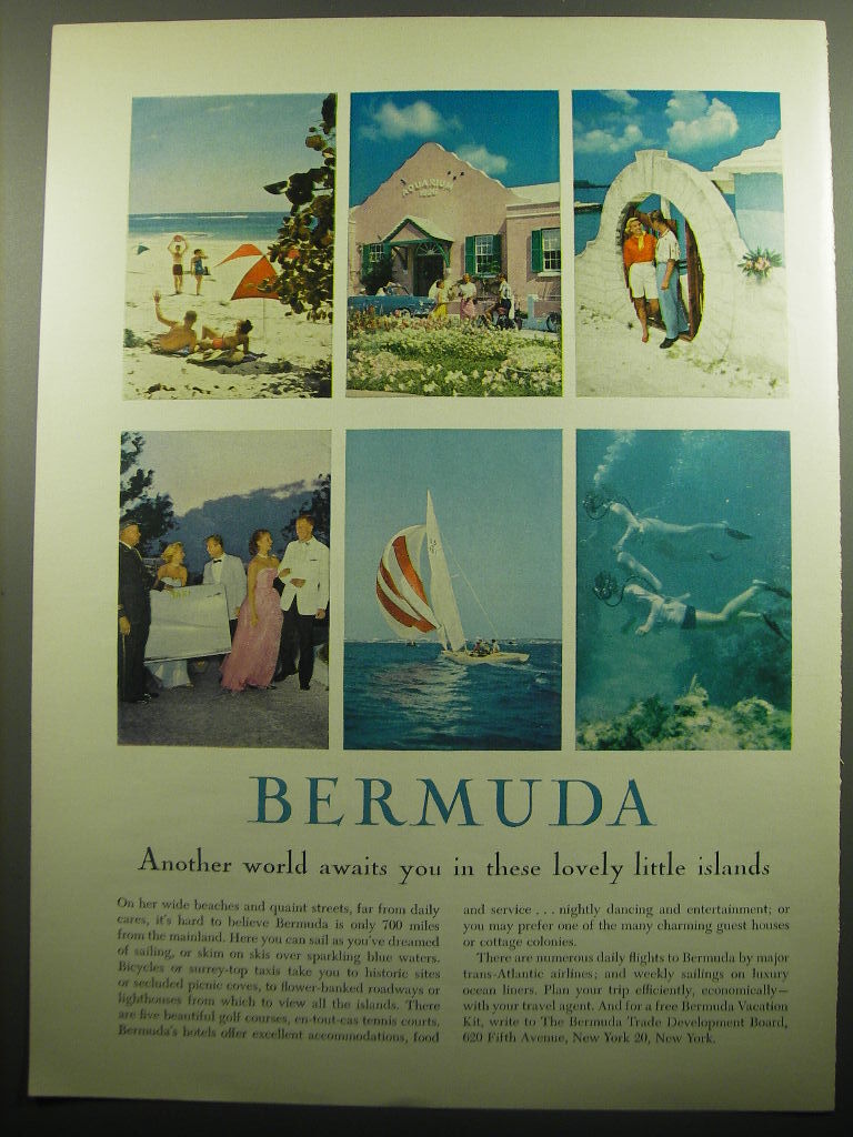 1958 Bermuda Tourism Ad - Bermuda Another world awaits you | eBay