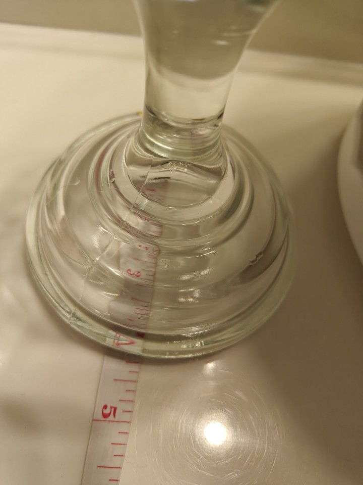 Vintage Clear Fairy Lamp Pedestal Base Tea Light Holder Bottom Stand ...