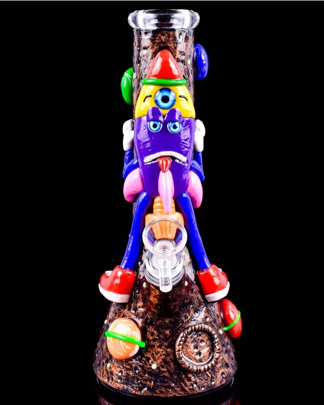 Cosmic Cyclops 3D Painted Bong – Stoney Rocket Bro Design – Art Glass ...