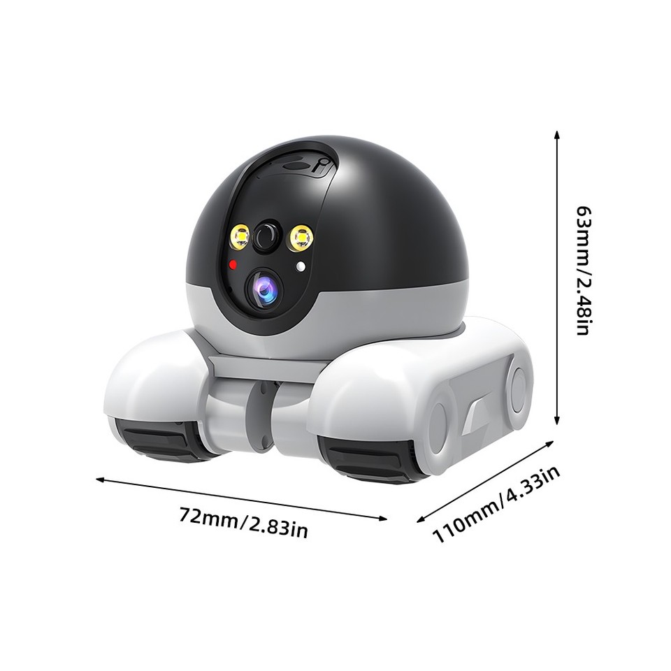 Pet Camera Robot, 2 Lens Wifi 1080P HD Movable Home Security Camera ...