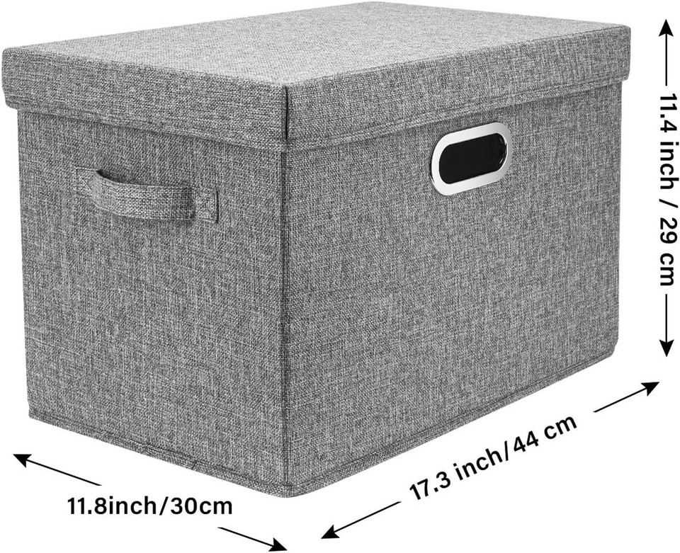 35L Large Folding Fabric Storage Box Washable Steel Frame Wardrobe ...