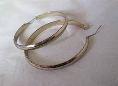 2" Round Hoop Earrings Gold Tone Pierced Leverback Closure | eBay
